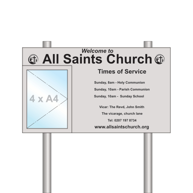 Church Notice Board with Display Sign | Buy Today | Earth Anchors