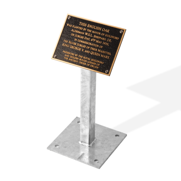 Memorial Tree Plaque Stand. Vandal Resistant | Earth-Anchors