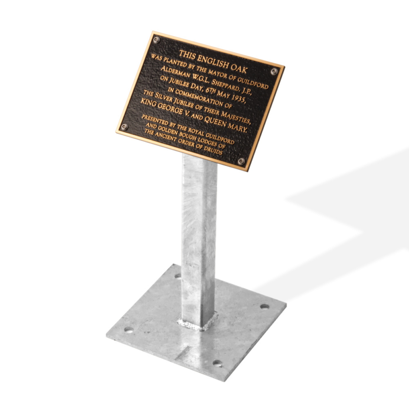 Memorial Tree Plaque Stand. Vandal Resistant | Earth-Anchors