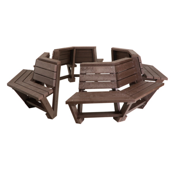 Chippenham Octagonal Recycled Plastic Tree Seat | Earth Anchors