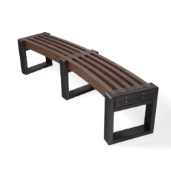 Curved Recycled Plastic Bench | Earth Anchors