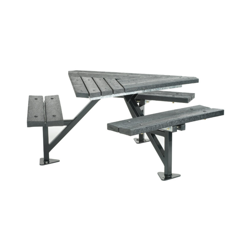 Recycled Plastic and Steel Picnic Tri Table | Earth-Anchors