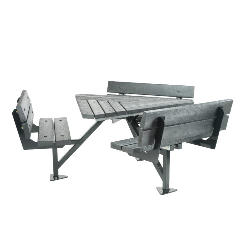 Recycled Plastic and Steel Picnic Tri Table | Earth-Anchors