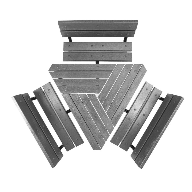 Recycled Plastic and Steel Picnic Tri Table | Earth-Anchors