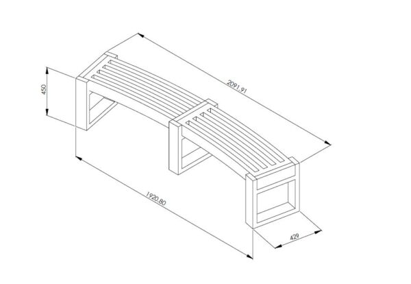 Curved Recycled Plastic Bench | Earth Anchors