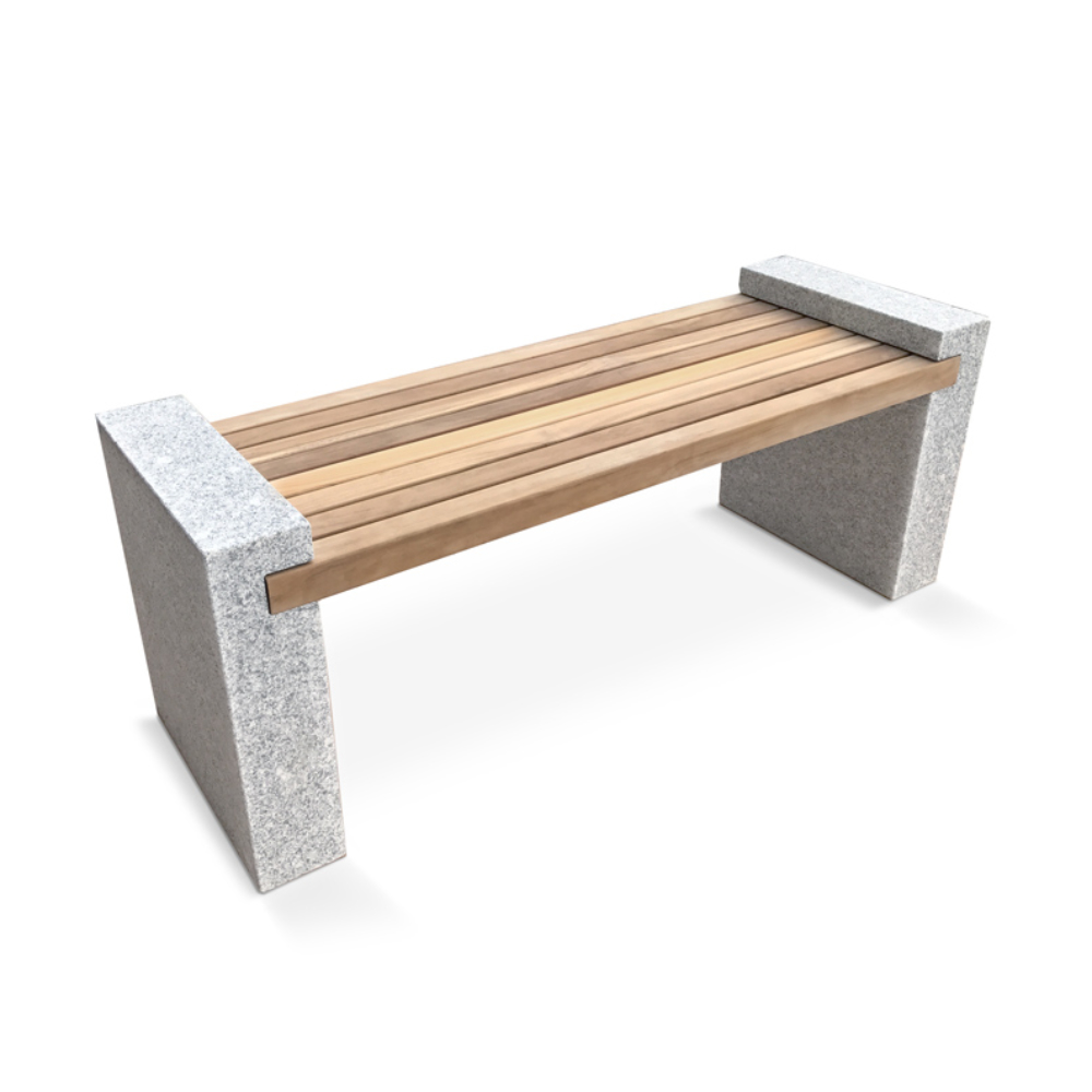 Recycled Plastic and Steel Bench | Park Bench | Earth-Anchors